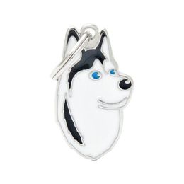 MyFamily Black and White Siberian Husky ID Dog Tag