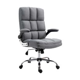 Bürostuhl MCW-J21, Chefsessel Drehstuhl Schreibtischstuhl, höhenverstellbar ~ Stoff/Textil grau