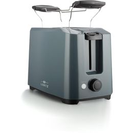2-Scheiben Toaster 700 Watt Toastautomat mit Brötchenaufsatz 7-Stufen grau 74221 - Lentz