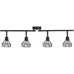 Beliani Deckenleuchte Schwarz Metall 4-flammig Verstallbar Diamant Form Industrie Look Moderne Wandlampe - Schwarz