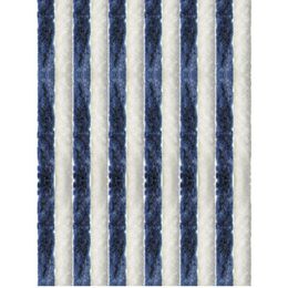 Flauschvorhang 120x220 Unistreifen dunkelblau - weiß - Unistreifen dunkelblau - weiß