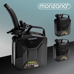 Monzana - Metallkanister 3er-Set inkl. Ausgießer 5L 35x24x12cm schwarz
