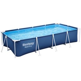 Bestway Steel Pro™ Frame Pool Set mit Filterpumpe 400 x 211 x 81 cm , dunkelblau, eckig - Blau