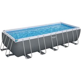 Bestway Power Steel™ Frame Pool Komplett-Set mit Filterpumpe 640 x 274 x 132 cm, grau, eckig - Grau