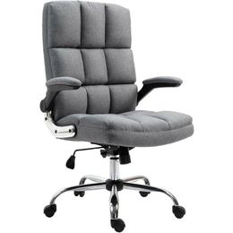 Bürostuhl HHG 489, Chefsessel Drehstuhl Schreibtischstuhl, höhenverstellbar Stoff/Textil grau - grey
