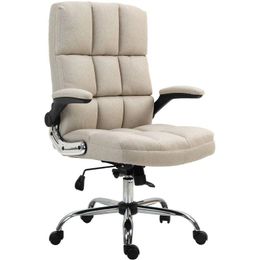 Bürostuhl HHG 489, Chefsessel Drehstuhl Schreibtischstuhl, höhenverstellbar Stoff/Textil hellbraun - brown