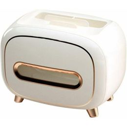 Nordic Taschentuchbox mit Fernbedienungshalter, große Kapazität, Papierbox, Telefonhalter für Zuhause – Weiß