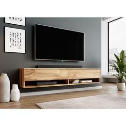 Furnix - tv Schrank alyx Lowboard Fernsehschrank 180cm ohne led Eiche Wotan-Wotan - Wotan