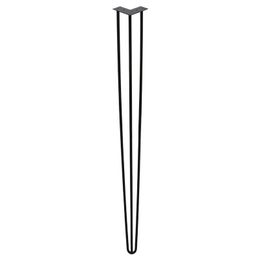4 Stück tischbeine metall schwarz Tischkufen Haarnadel Tischbein 12 mm, Hairpin Legs aus Stahl, 3-Stange Bein, 72 cm - Swanew