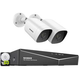 Berwachungskamera Set 8CH 1080N Fernzugriff dvr 2×TVI 1080P Bullet Kamera ir Nachtsicht Wasserdichte IP66 -1TB hdd - SANNCE