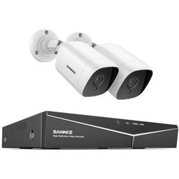 Berwachungskamera Set 8CH 1080N Fernzugriff dvr 2×TVI 1080P Bullet Kamera ir Nachtsicht Wasserdichte IP66 -0TB hdd - SANNCE