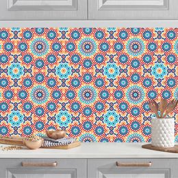 Küchenrückwand Muster Orientalisches Muster mit bunten Blumen