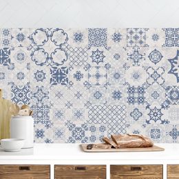 Küchenrückwand Fliesenoptik Keramikfliesen Agadir blau