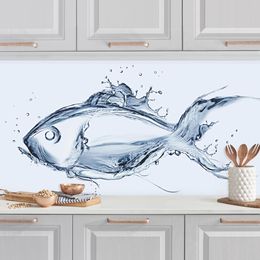 Küchenrückwand Tiere Liquid Silver Fish II