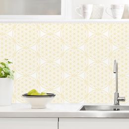 Küchenrückwand Blume des Lebens Pattern gold