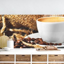 Küchenrückwand Kulinarisch Kaffee am Morgen