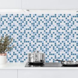 Küchenrückwand Fliesenoptik Mosaikfliesen Blau Grau