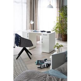 Roba® Jugendzimmer-Set Sylt, (Set, Jugendbett 90x200 cm, Schreibtisch), mit zeitlosen Fräsungen - Tagesbett, umbaubar bis 180x200 cm, weiß