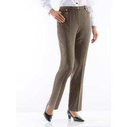 Bügelfaltenhose CLASSIC Gr. 38, Normalgrößen, grau (taupe, meliert) Damen Hosen Bügelfaltenhosen