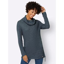 Strickpullover Casual Looks "Pullover" Gr. 52, blau (dunkelblau, ecru, meliert) Damen Pullover