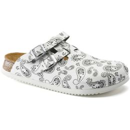 Clog Kay Superlauf, Birko-Flor, Paisley Black/White, schmal, Gr. 41 - Birkenstock