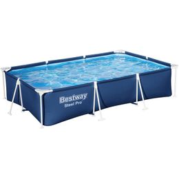Bestway Steel Pro™ Frame Pool Set mit Filterpumpe 300 x 201 x 66 cm, dunkelblau, eckig - Blau