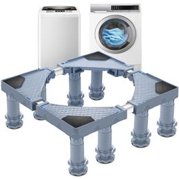 Waschmaschinen-Untergestell Kirburg 8 Füße 400 kg Grau [en.casa] - Grau