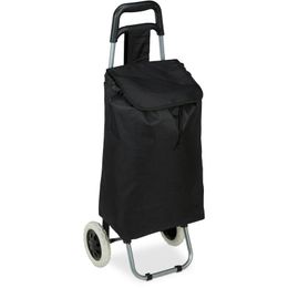 Einkaufstrolley klappbar, Abnehmbare Tasche 28 l, Einkaufswagen mit Rollen HxBxT: 92,5 x 42 x 28 cm, schwarz - Relaxdays