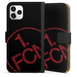 DeinDesign iPhone 11 Pro Handy Klapph&uuml;lle Handyh&uuml;lle aus Kunst Leder schwarz Flip Case Texture Merchandise 1. Fcn Sideflip mit Lasche