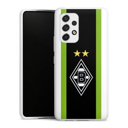 DeinDesign Galaxy A53 5G Handy Silikon H&uuml;lle Case wei&szlig; Handyh&uuml;lle Logo Gladbach Borussia M&ouml;nchengladbach Silikon Case