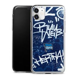 DeinDesign iPhone 11 Handy Slim Case Silikon Handyh&uuml;lle transparent H&uuml;lle extra d&uuml;nn Hertha Bsc Graffiti Official Licensed Product Silikon Slim Case