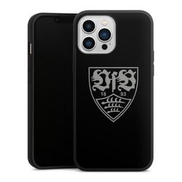 DeinDesign iPhone 13 Pro Max Handy Premium Silikon H&uuml;lle Handyh&uuml;lle schwarz Case Official Licensed Product Vfb Stuttgart Logo Silikon Premium Case