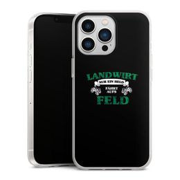 DeinDesign iPhone 13 Pro Handy Silikon H&uuml;lle Case transparent Handyh&uuml;lle Tractor Farmer Wisdom Silikon Case