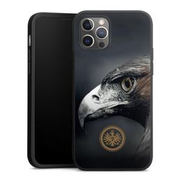 DeinDesign iPhone 12 Pro Handy Premium Silikon H&uuml;lle Handyh&uuml;lle schwarz Case Eintracht Frankfurt Eagle Official Licensed Product Silikon Premium Case
