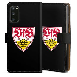 DeinDesign Galaxy S20 Handy Klapph&uuml;lle Handyh&uuml;lle aus Kunst Leder schwarz Flip Case Vfb Stuttgart Coat Of Arms Official Licensed Product Sideflip mit Lasche