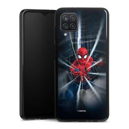 DeinDesign Galaxy A12 Handy Silikon H&uuml;lle Case schwarz Handyh&uuml;lle Spiderman Marvel Kinofilm