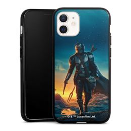 DeinDesign iPhone 12 mini Handy Silikon H&uuml;lle Case schwarz Handyh&uuml;lle Star Wars The Mandalorian Sunset