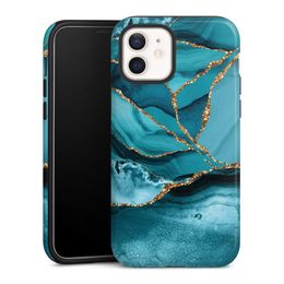DeinDesign iPhone 12 mini Handy Panzer Handyh&uuml;lle robuste Outdoor H&uuml;lle Schutzh&uuml;lle gl&auml;nzend Marble Gemstone Glitzer Tough Case