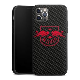 DeinDesign iPhone 12 Pro Handy Premium Silikon H&uuml;lle Handyh&uuml;lle schwarz Case Rb Leipzig Official Licensed Product Carbon Silikon Premium Case