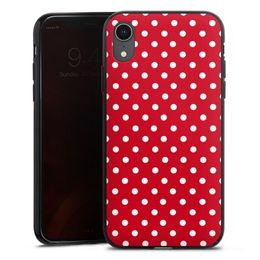 DeinDesign iPhone Xr Handy Silikon H&uuml;lle Case schwarz Handyh&uuml;lle Points Polka Dots Retro
