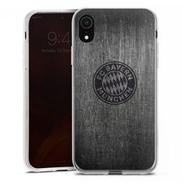 DeinDesign iPhone Xr Handy Silikon H&uuml;lle Case transparent Handyh&uuml;lle Fcb Metallic Look Fc Bayern M&uuml;nchen Silikon Case