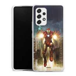 DeinDesign Galaxy A53 5G Handy Silikon H&uuml;lle Case wei&szlig; Handyh&uuml;lle Iron Man Avengers Marvel Silikon Case