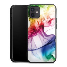 DeinDesign iPhone 12 mini Handy Premium Silikon H&uuml;lle Handyh&uuml;lle schwarz Case Rainbow Colour Water Silikon Premium Case