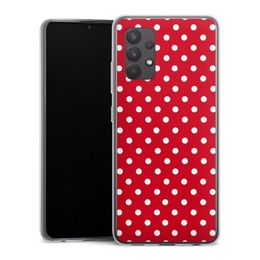 DeinDesign Galaxy A32 4G Handy Silikon H&uuml;lle Case transparent Handyh&uuml;lle Points Polka Dots Retro Silikon Case