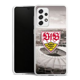DeinDesign Galaxy A33 5G Handy Silikon H&uuml;lle Case wei&szlig; Handyh&uuml;lle Official Licensed Product Stadium Vfb Stuttgart Silikon Case