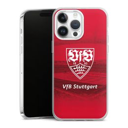 DeinDesign iPhone 14 Pro Max Handy Silikon H&uuml;lle Case transparent Handyh&uuml;lle Stadium Official Licensed Product Vfb Stuttgart Silikon Case