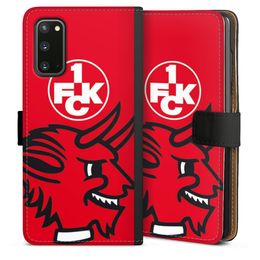 DeinDesign Galaxy S20 Handy Klapph&uuml;lle Handyh&uuml;lle aus Kunst Leder schwarz Flip Case 1. Fck Devil 1. Fc Kaiserslautern Sideflip mit Lasche