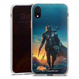 DeinDesign iPhone Xr Handy Silikon H&uuml;lle Case transparent Handyh&uuml;lle Star Wars The Mandalorian Sunset Silikon Case