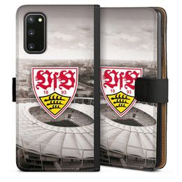 DeinDesign Galaxy S20 Handy Klapph&uuml;lle Handyh&uuml;lle aus Kunst Leder schwarz Flip Case Official Licensed Product Stadium Vfb Stuttgart Sideflip mit Lasche