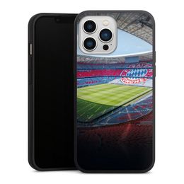 DeinDesign iPhone 13 Pro Max Handy Premium Silikon H&uuml;lle Handyh&uuml;lle schwarz Case Fcb Fc Bayern M&uuml;nchen Stadium Silikon Premium Case